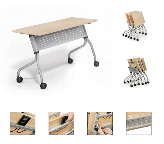 Modern foldable training desk for meeting room
