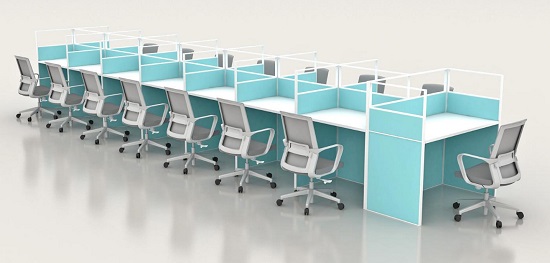 Office cluster cubicle screen workstations